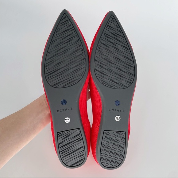 Rothy's | Shoes | Rothys The Point Flame Red Ballet Flat Slip On Shoes ...